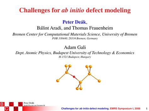 Ppt Challenges For Ab Initio Defect Modeling Powerpoint Presentation