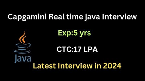 Capgemini Interview Questions And Answers Real Time Java Interview For Experienced Youtube