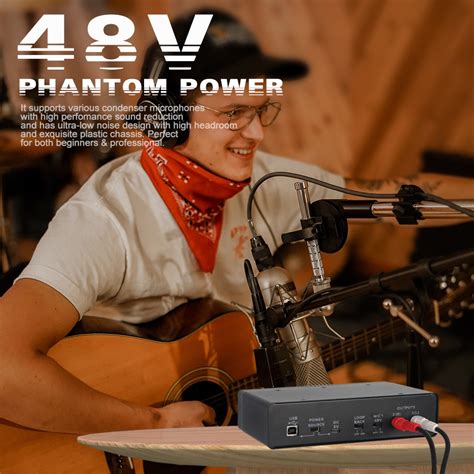 Bomge Usb Audio Interface24 Bit192 Khz With Xlr Phantom Power Direct Monitoring Loopback