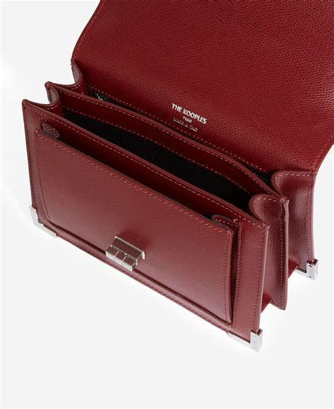 Small Emily Bag In Burgundy Grained Leather The Kooples Uk