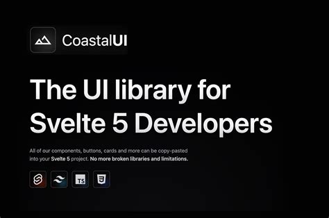 Coastal Ui Svelte Ui Library Made With Svelte