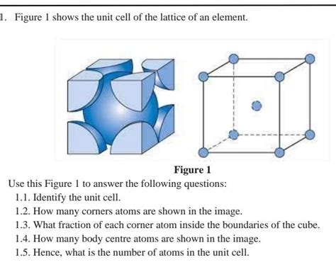 Solved Figure 1 Shows The Unit Cell Of The Lattice Of An