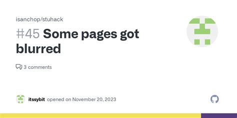 Some Pages Got Blurred · Issue 45 · Isanchopstuhack · Github