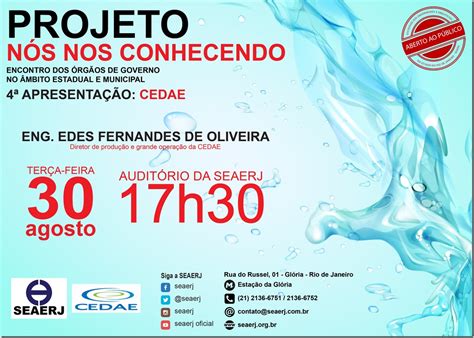 Pr Xima Palestra Projeto N S Nos Conhecendo Quarta Apresenta O Cedae Seaerj