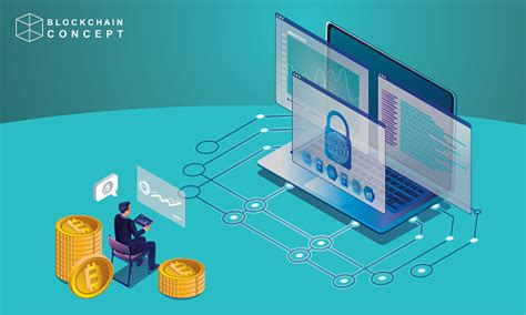 블록체인 기술 개념 투자자를 위한 데이터 분석 마케팅 솔루션 또는 재무 성과 암호 화폐 통계 개념 일러스트 현대 평면 디자인 등각 벡터 가상현실에 대한 스톡 벡터 아트 및