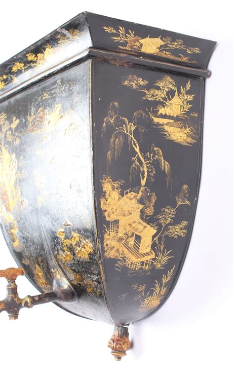 George Iii Period Pontypool Japan Tole Wall Cistern Bada