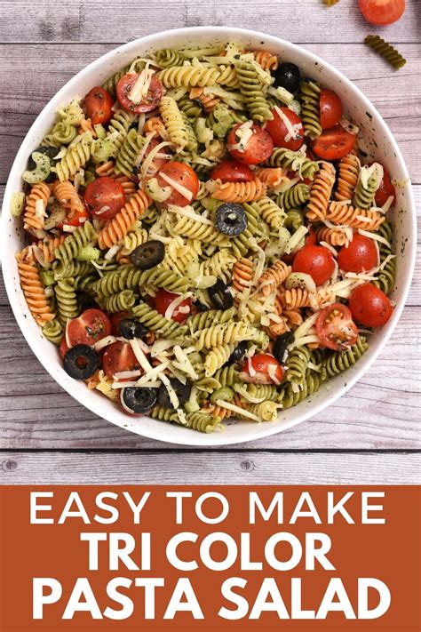 Tri Color Italian Pasta Salad Easy Recipe With Italian Dressing And Rotini