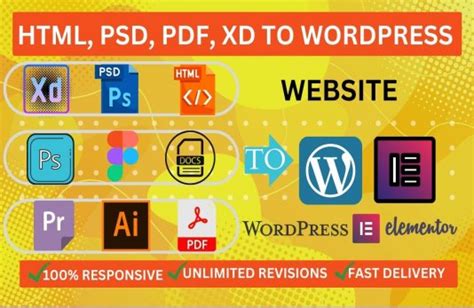 Convert PSD Figma HTML Wix PDF Image To WordPress Legiit