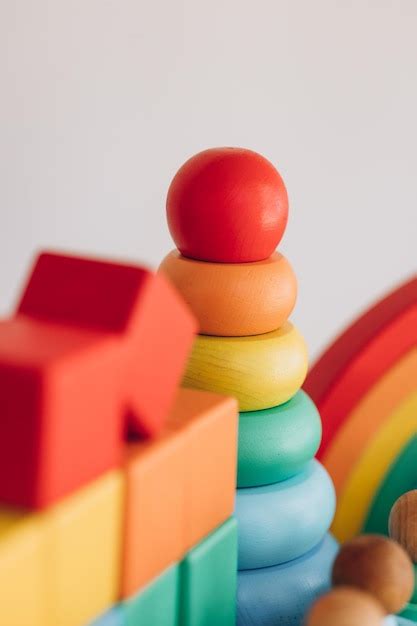Premium Photo Wooden Toys Isolated On White Background