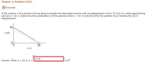 Solved If The Velocity V Of A Particle Moving Along A