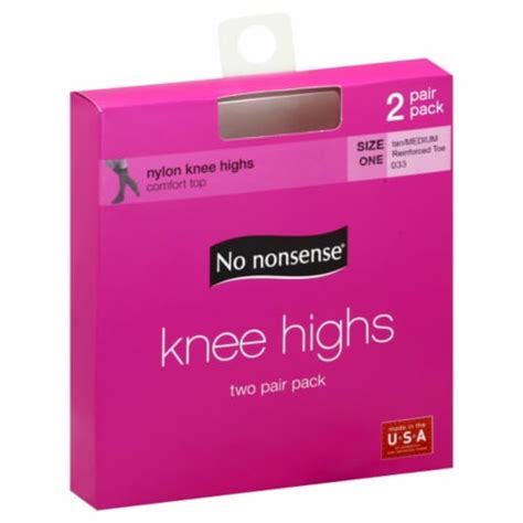 No Nonsense Nylon Knee High Socks Tan 2 Pk Qfc