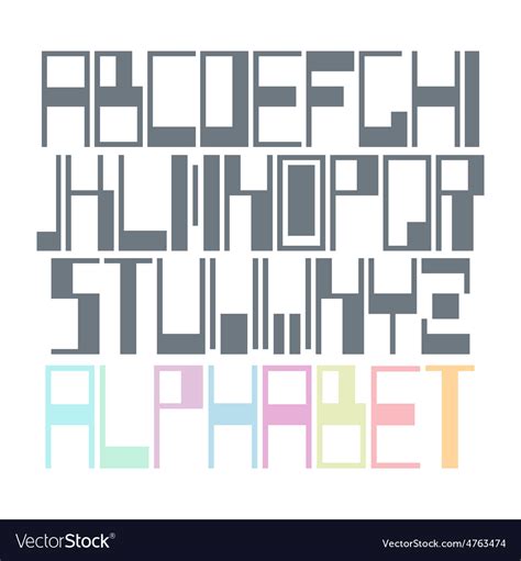Easily Modifiable Geometric Font Royalty Free Vector Image