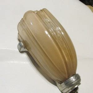 Art Deco S Slip Shade Streamline Style Lighting Wall Fixture Lightolier Has Wires Etsy