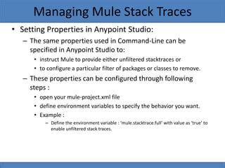 Mule Debugging Managing Stack Traces PPT