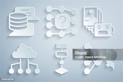 Set Algorithm Artificial Intelligence Robot Network Cloud Connection Neural Network And Server