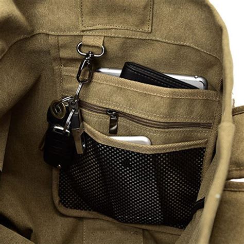 Fm308 대용량 야외 여행 남자 캔버스 더블 숄더 백팩 학생 책가방 사양 카키 대형