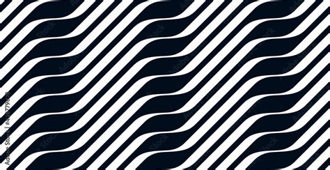 Geometric Wavy Lines Seamless Pattern Vector D Dimensional Endless Background Wallpaper Design