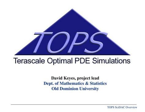 ppt david keyes project lead dept of mathematics and statistics old