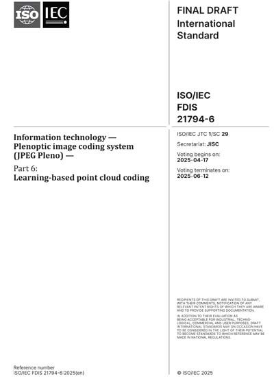 ISO IEC FDIS 21794 6 2025 Information Technology Plenoptic Image Coding System JPEG Pleno