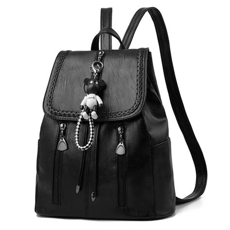 Badu Bg Дамска ежедневна раница от еко кожа с преден джоб и цип Badu Bg