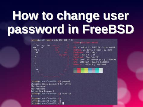 FreeBSD Changing Password Command NixCraft