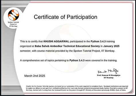 Python Certificate Iitbombay Spokentutorial Bsates Codingskills