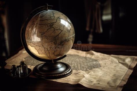 Magic Crystal Ball Hovering Over Map Providing Glimpse Into The Future