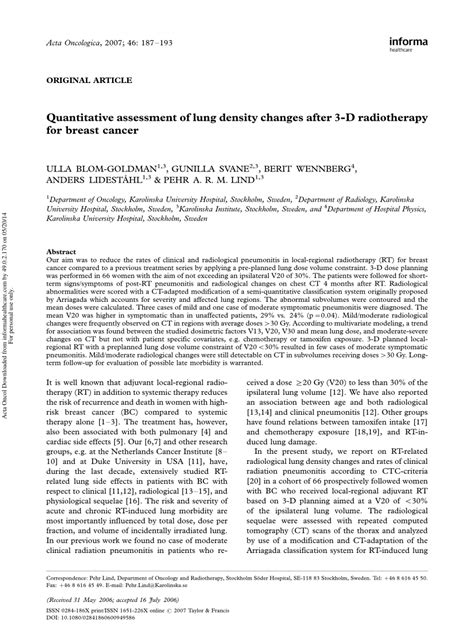 Pdf Quantitative Assessment Of Lung Density Changes After D