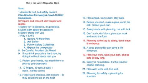 Slogan For Safety Goal Card And Safety Monthpptx