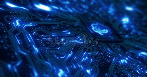 Microchip System Or Cpu With Light Futuristic Tech And Big Data Science In It For Cyber