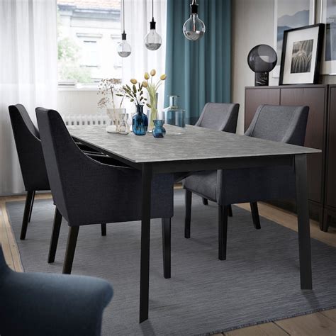 Gillanda Mesa Extensible Gris Oscuro Negro 180 240x100 Cm Ikea