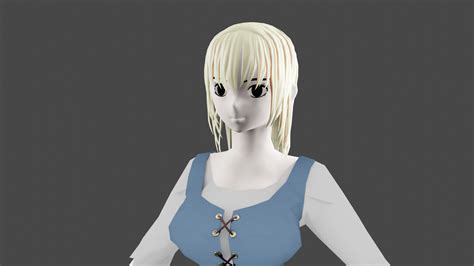 Artstation Anime Peasant Girl Game Assets