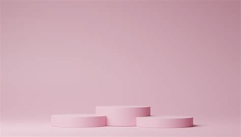 3d 핑크 연단 또는 사랑 발렌타인 데이 무대 발렌타인 우아한 연단 모형 스탠드 제품 장면 분홍색 배경입니다 3d 연단 무대 그림 렌더링입니다 3차원 형태에 대한 스톡 사진