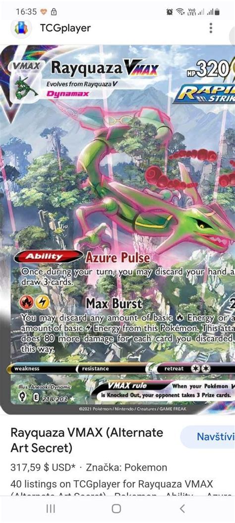 Pokemon Karta Rayquaza Vmax Aukro