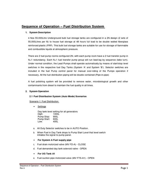 A3 Sequence Of Operation Fuel System Pdf Pump Valve