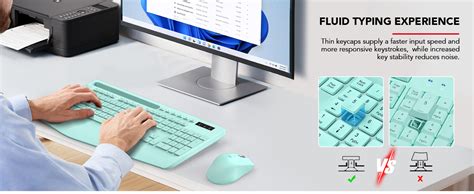Wireless Keyboard And Mouse Combo Full Sized Ergonomic Keyboard With Wrist Rest