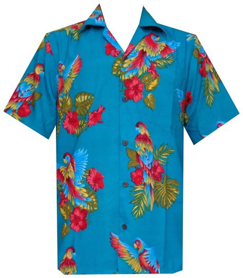 Hawaiian Shirt Mens Parrottoucan Print Beach Aloha Party Ebay