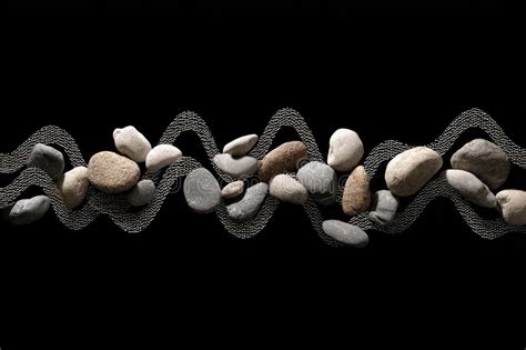 An Abstract Representation Of Sound Waves Created From Pebble Arrangements Stock Illustration