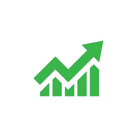 Premium Vector Single Green Vector Arrow Growing Pointing Up On Chart