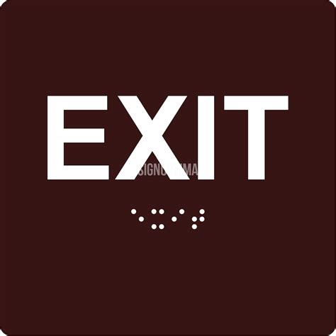 Ada Compliant Exit Sign Tactile With Braille 6x6 Signoptima™️