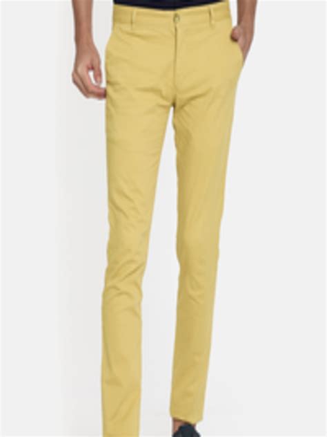 Buy Parx Men Khaki Slim Fit Solid Chinos Trousers For Men 6583546