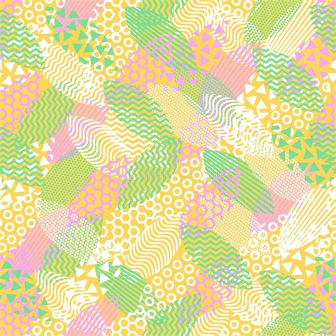 Colorful Seamless Pattern Of Leaves That Are Filled With Abstract
