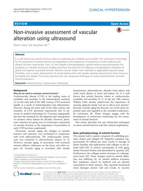 pdf non invasive assessment of vascular alteration using ultrasound