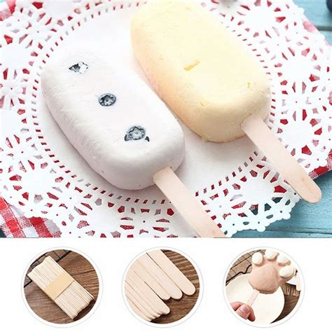 93mm Round Shape Ice Cream Stick Ice Cream Stick Round Shape Wooden