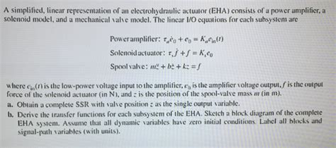 Solved A Simplified Linear Representation Of An