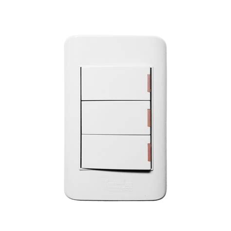 Interruptor Triple 3 Vías Blanco Cromado Interruptores De Empotrar