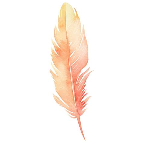 ベクトル水彩塗装鳥の羽白い背景に分離された手描きのデザイン要素 Premium Ai生成ベクトル画像