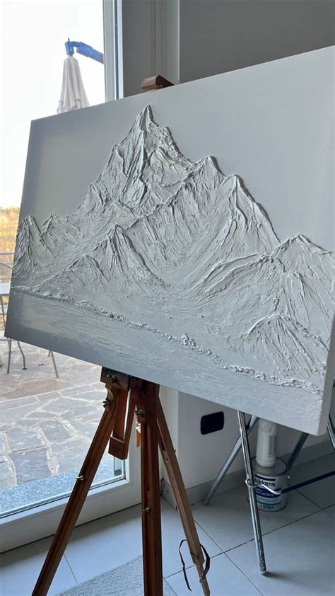 Painting With Texture Paste Painting Mountains Diy Abstract Canvas
