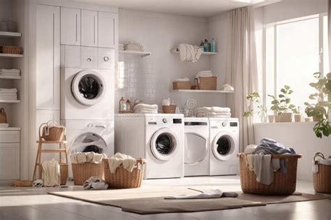 Interior Design Washing Machine Ai Generative Stock Illustration Illustration Of Modern