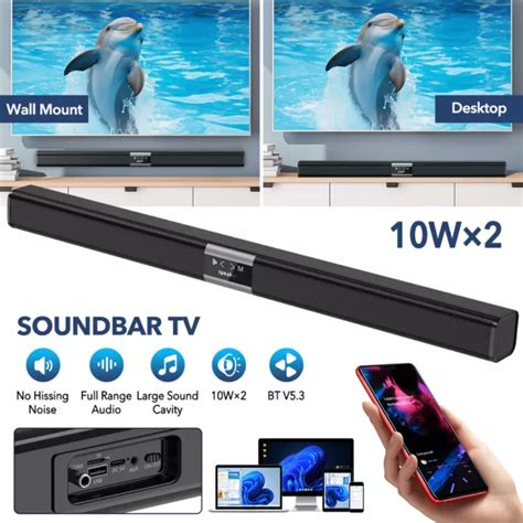Wireless Bluetooth Surround Sound System Pc Computer Desktop Speaker Tv